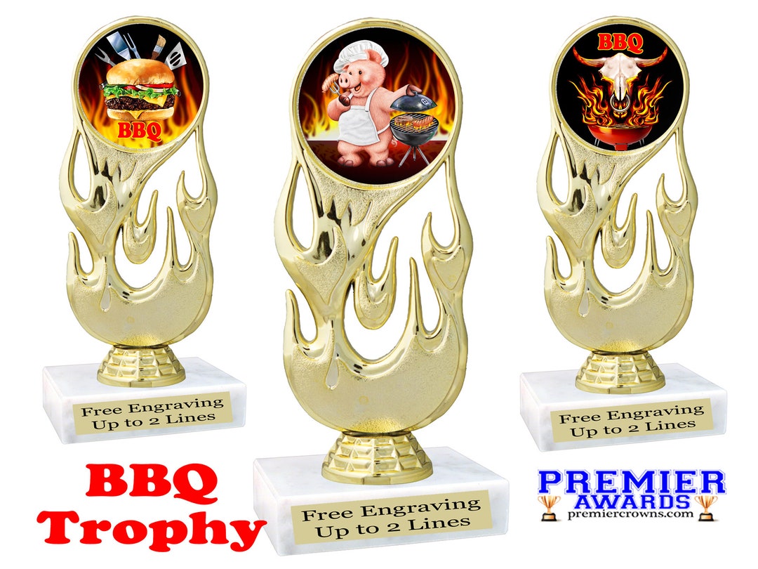 BBQ Cook off Trophy. 6" Tall With Choice of Art Work. Great Trophy for ...