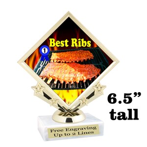 BBQ Cook off Trophy. 6.5" Tall With Choice of Art Work. Great Trophy ...