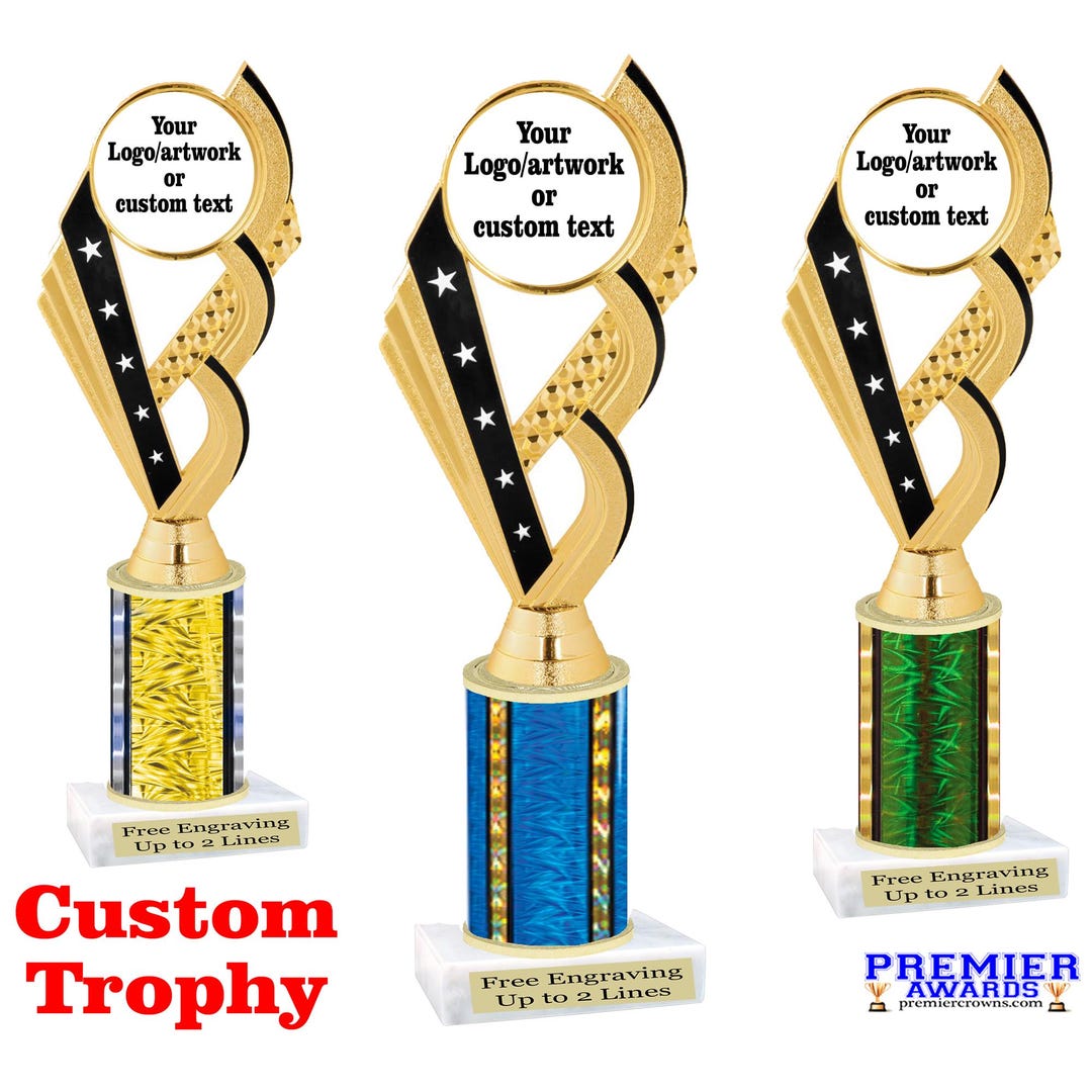 Custom Trophy With Choice of Column Color. Add You Logo or Custom Art ...