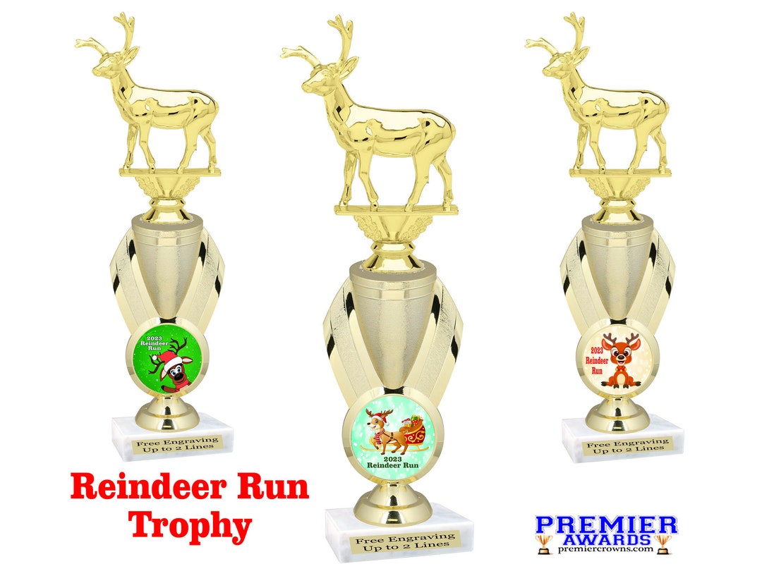 Reindeer Run Trophy. Great Trophy for Your Holiday Events, Reindeer ...