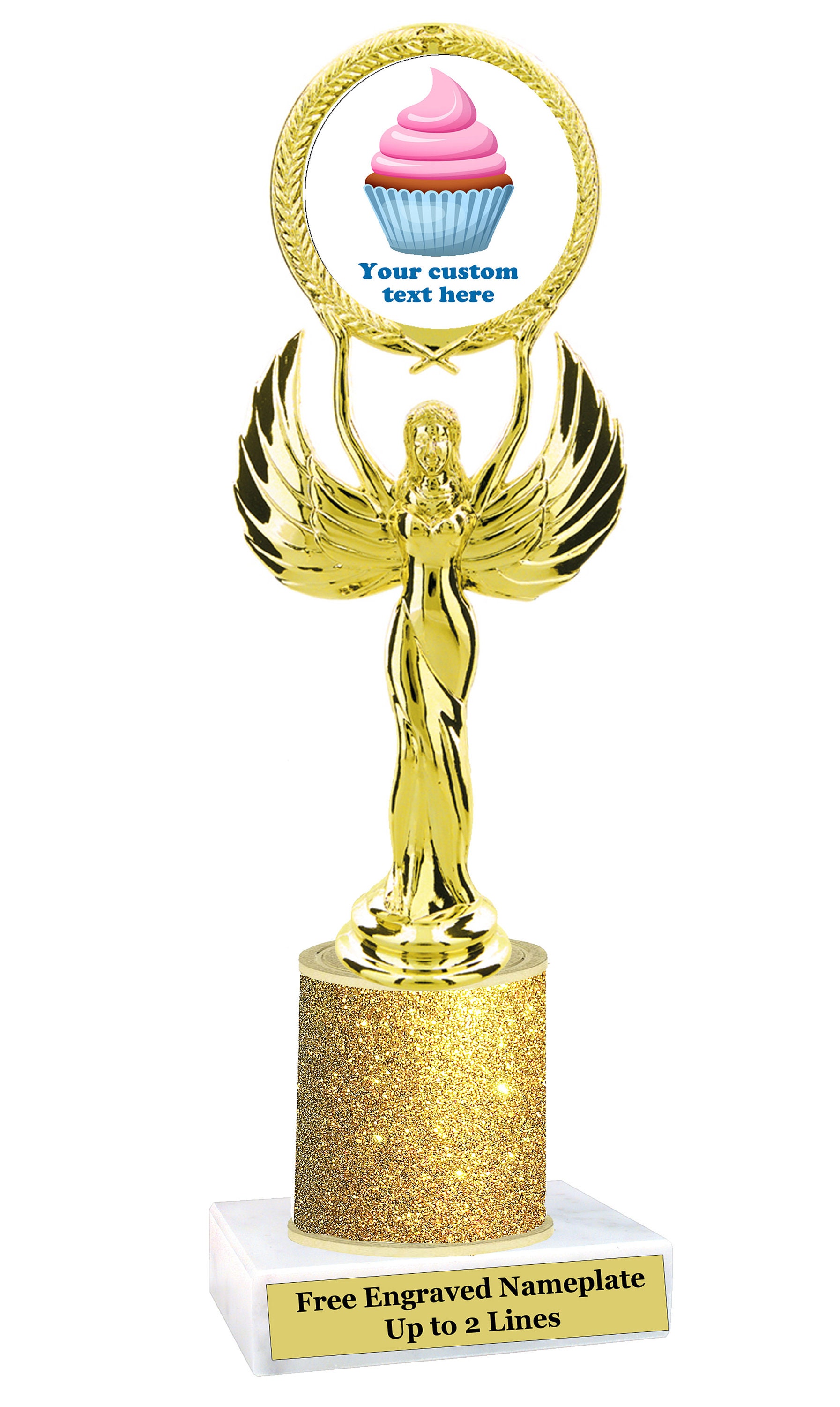 Custom Cupcake Theme Trophy With Gold Glitter Column. Great - Etsy UK