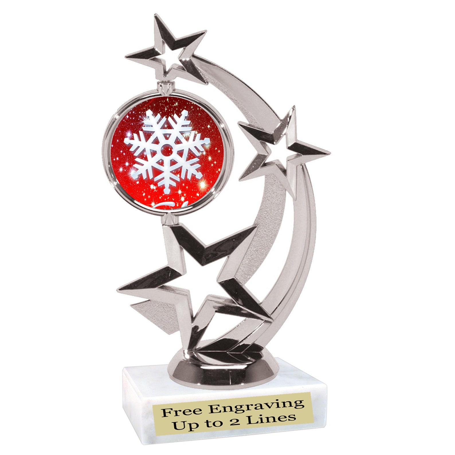 Snowflake Themed Trophy. 6.5" Tall. Great Trophy for Any Christmas ...