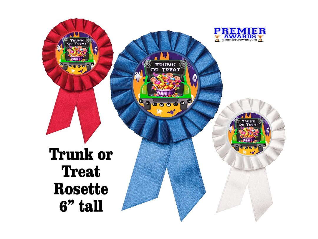 Trunk or Treat Rosette. 6" Tall and Available in Red, White or Blue ...