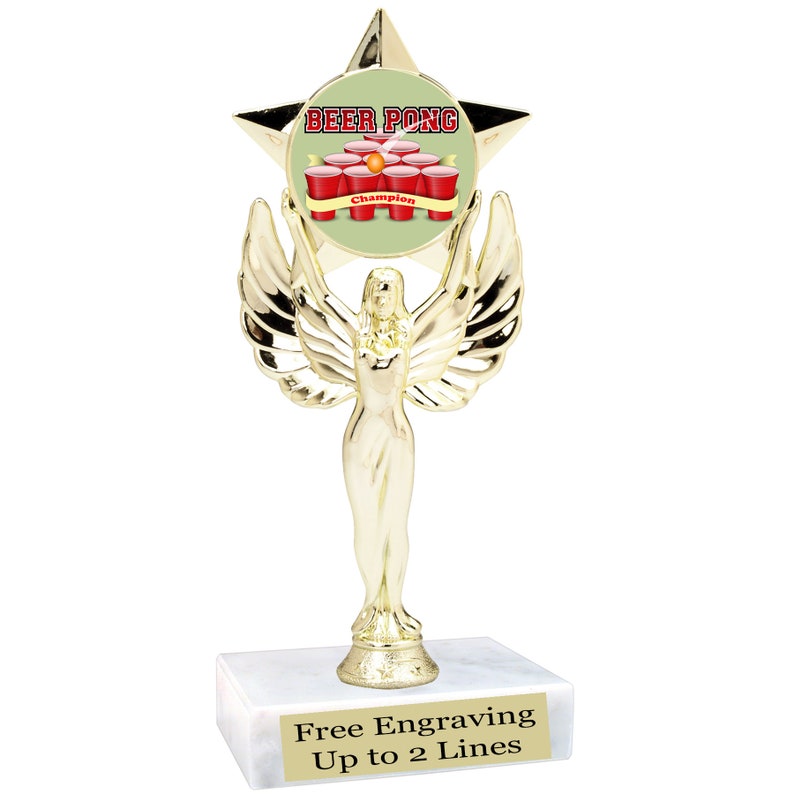 Beer Pong Trophy 6" Tall With Choice of 3 Designs. Great Trophy for ...