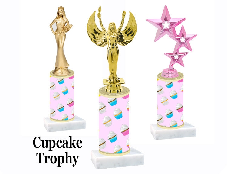 Cupcake theme trophy with choice of figure. Numerous trophy | Etsy