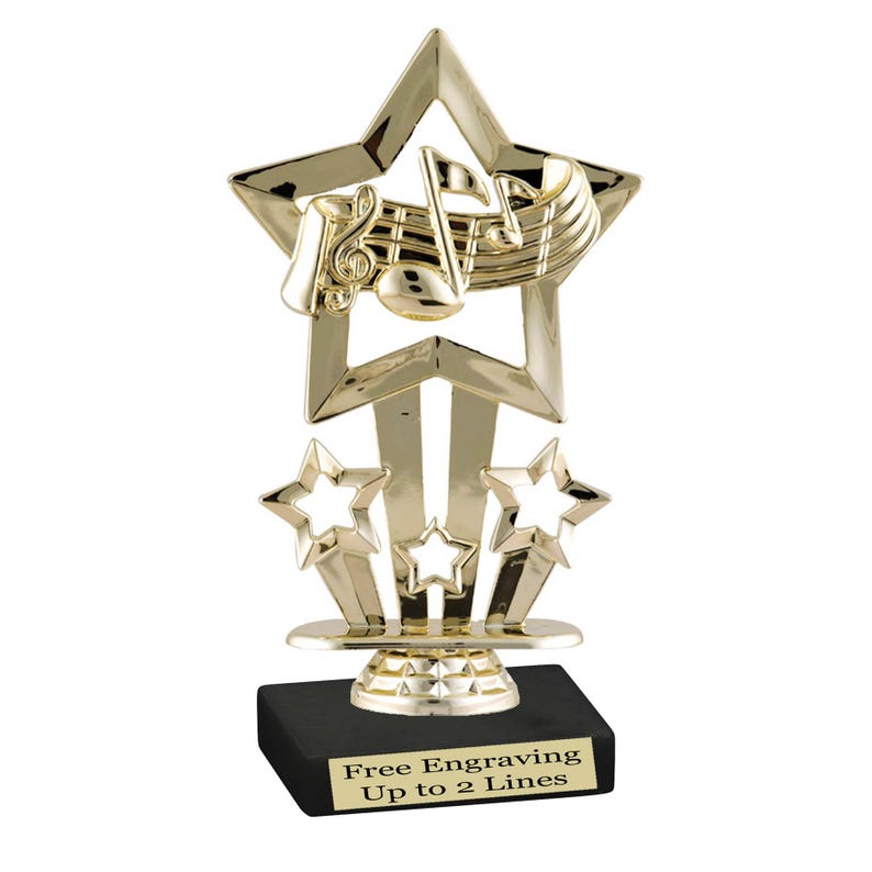 Music Themed Trophy. 6" to 8" Tall. Great for Your Karaoke Contests ...