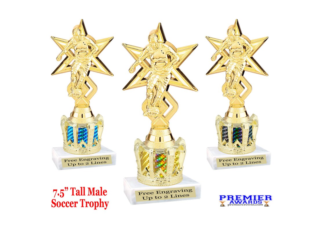 Male Soccer Trophy. 7.5" Tall. Great Trophy for Your Team, Schools, Rec ...