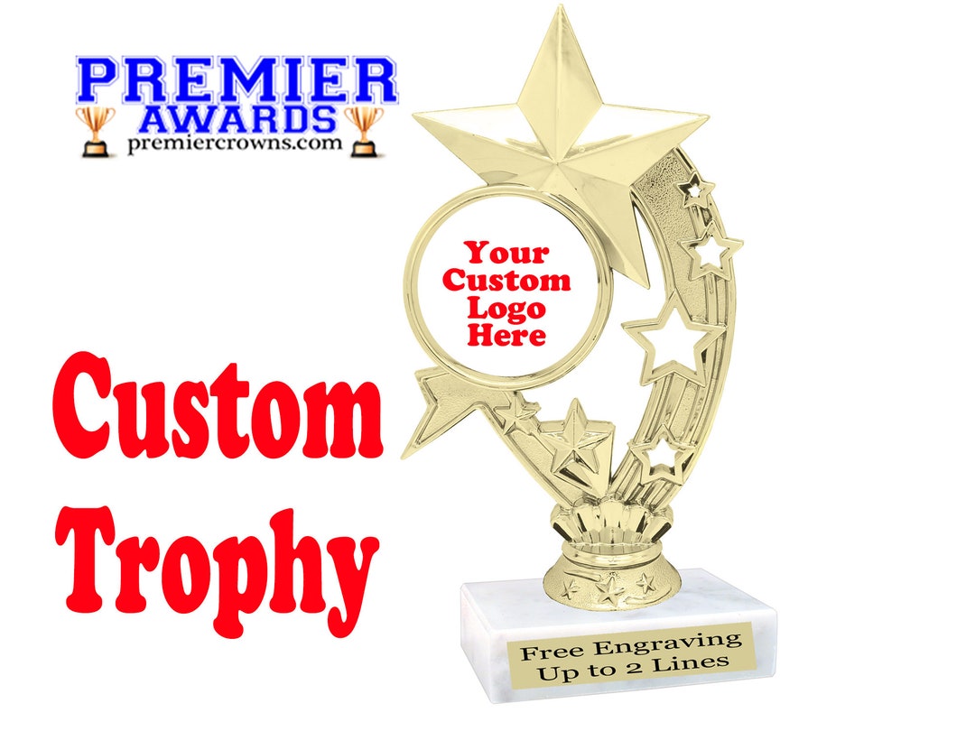 Custom Trophy. 6" Tall Trophy With Your Custom Logo or Artwork - Etsy