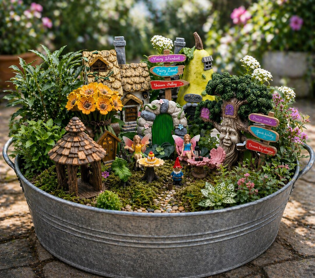 The Enchanted Village Mega Fairy Garden Set - Etsy UK