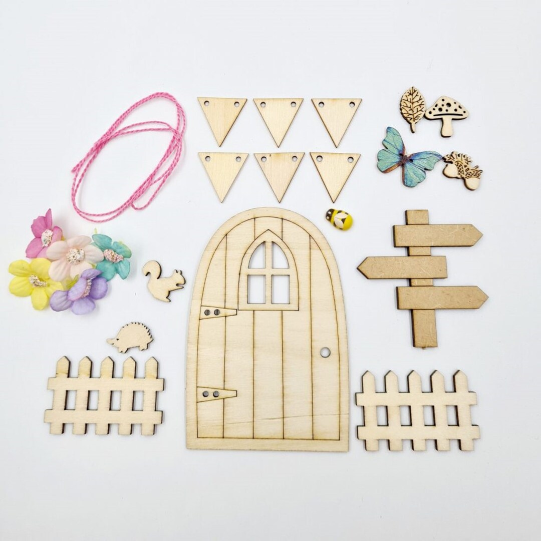 Make and Paint Your Own Fairy Door Set perfect Gift - Etsy