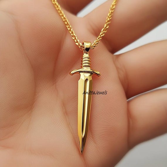 14k gold sword pendant store
