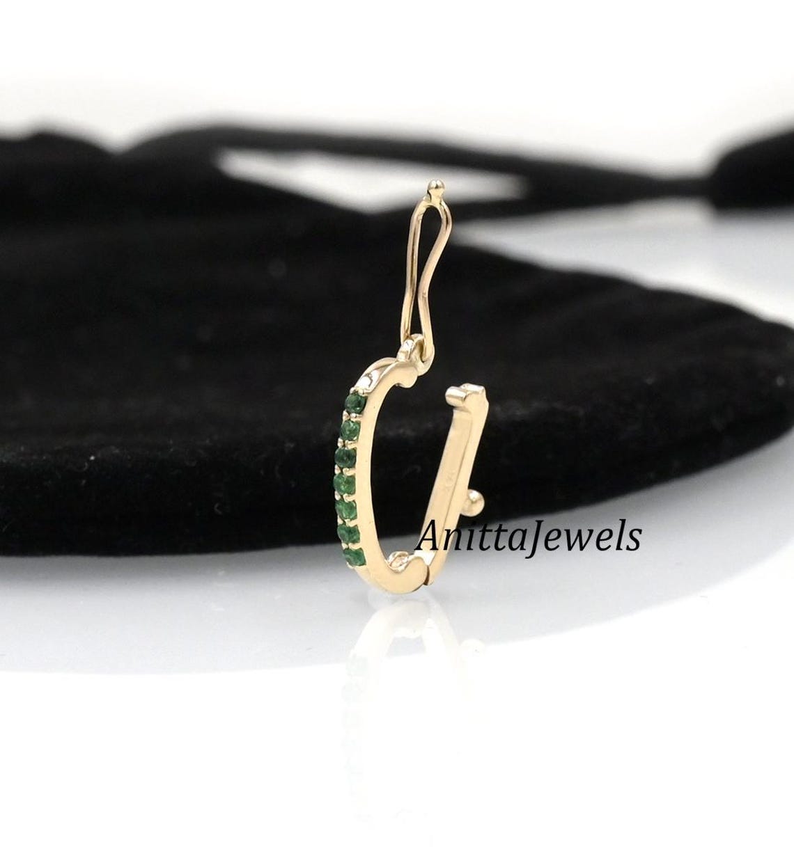 14K Gold Diamond Charm Lock: Handmade Enhancer Pendant Clasp - Etsy