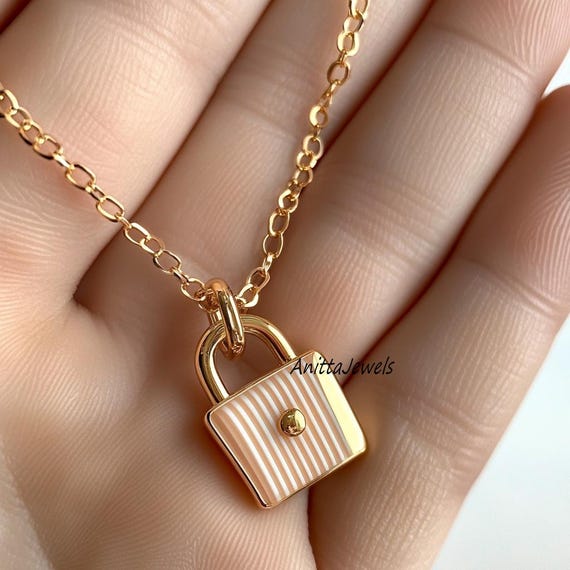 14K Gold Padlock Urn Pendant Enamel Padlock Urn Padlock Pendant Urn Padlock Holder Pendant Silver Padlock Necklace Designer Padlock Etsy UK