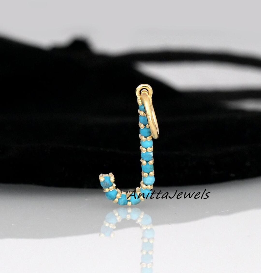 925 Silver Turquoise Letter Charms, Turquoise Alphabet Pendant ...