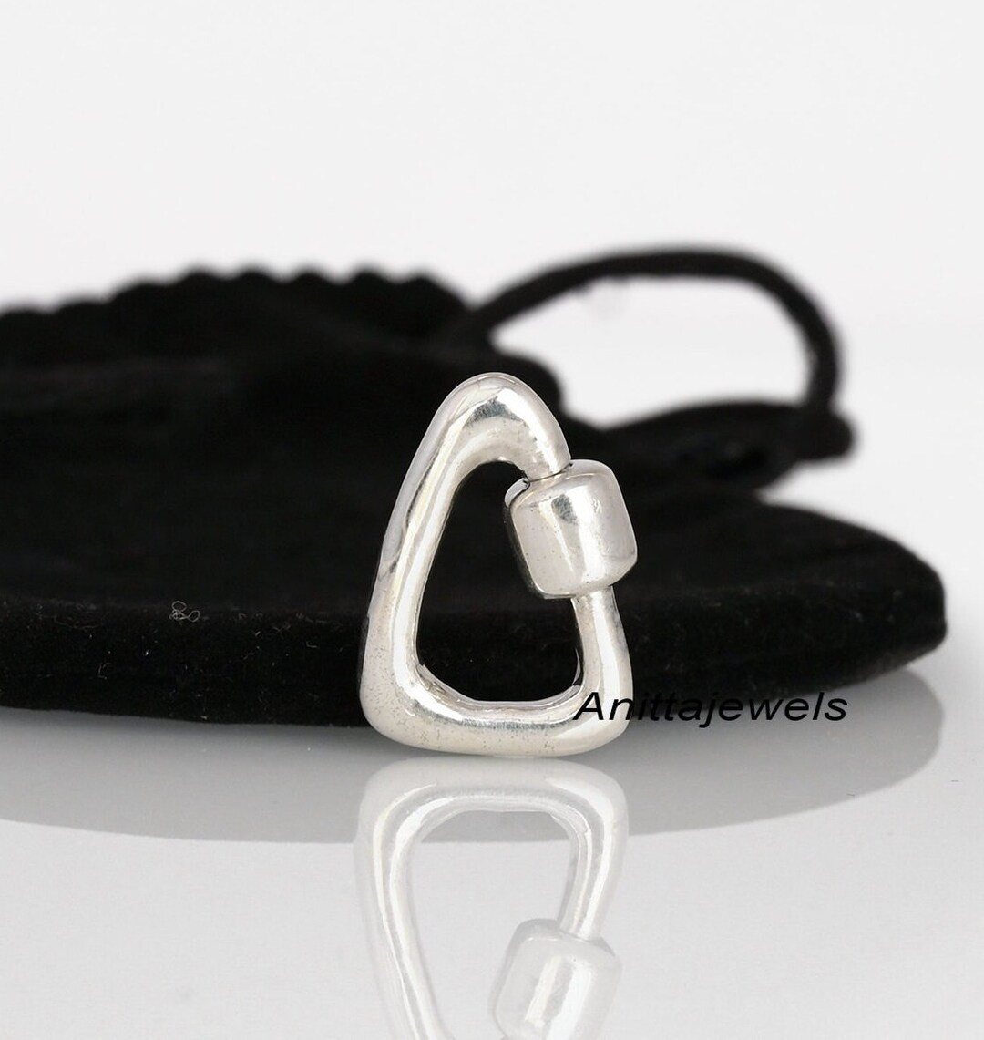 14K Triangle Carabiner Lock, 14K Yellow Gold Triangle Lock, Gold Screw ...