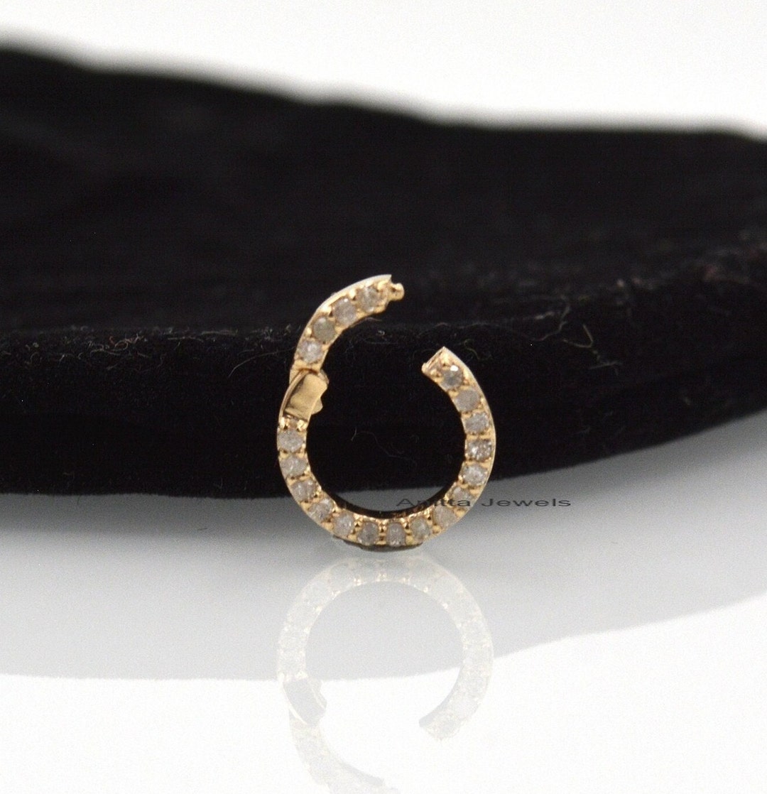 14K Gold Diamond Circle Enhancer, Charm Enhancer Gold, Charms Holder ...