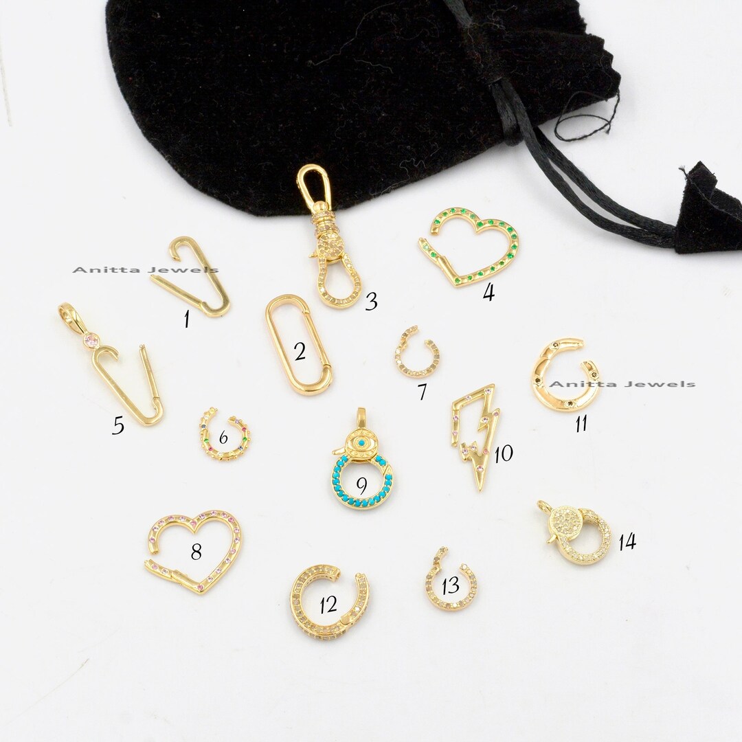 14K Gold Charm Holder: Handmade Enhancer Link - Etsy