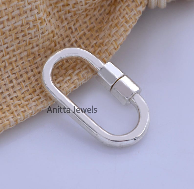 14k Gold Plated Sterling Silver Bolt Carabiner Lock: Handmade Designer ...