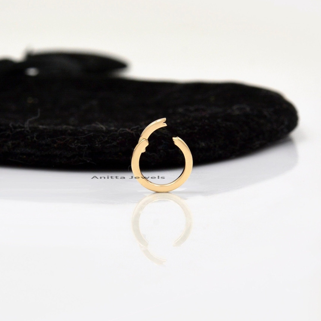 14K Gold Round Enhancer, Charm Enhancer Necklace, Enhancer Push Lock ...