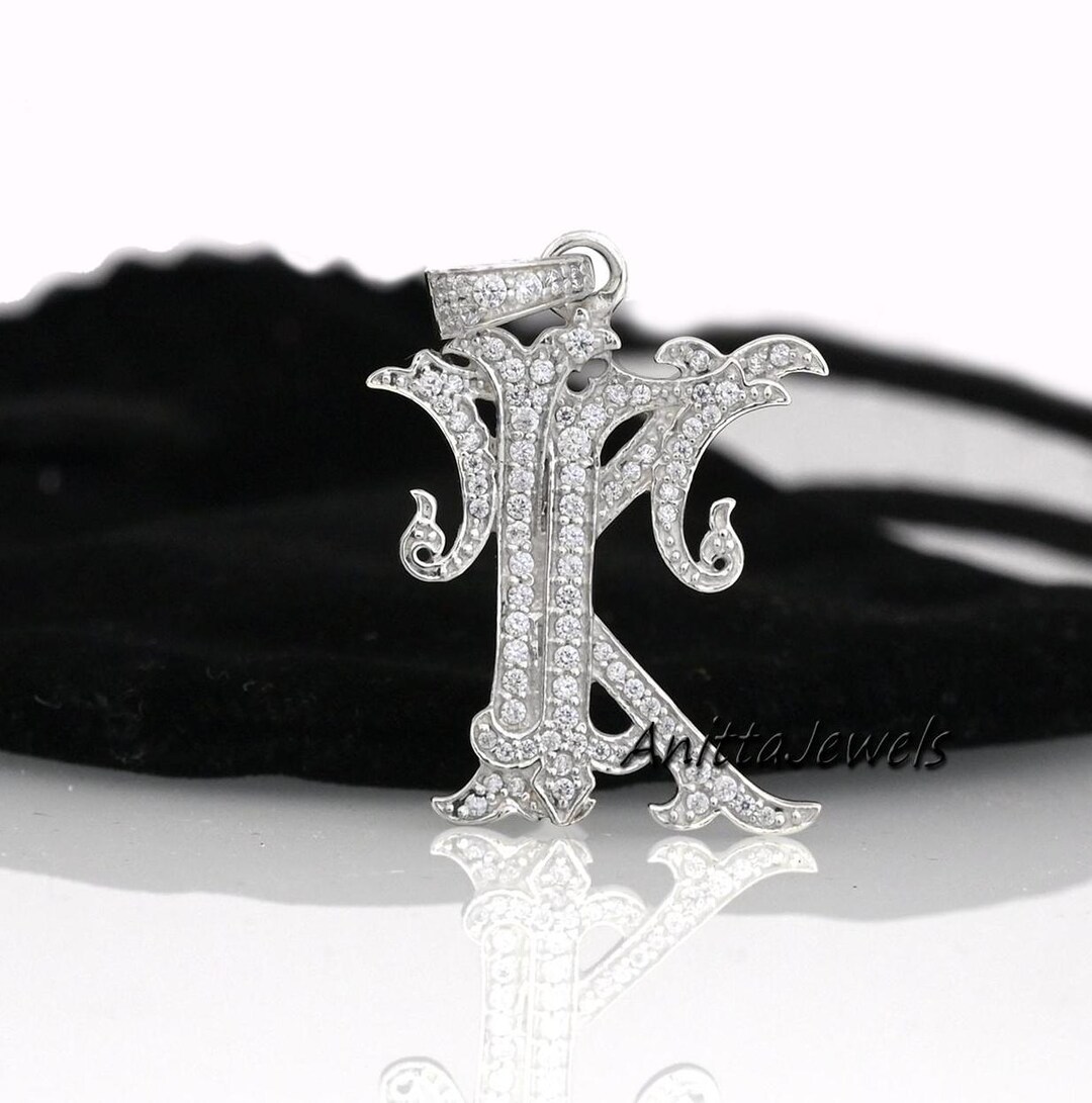 Single Cut Diamond Monogram, EM-ME Letter Monogram, 925 Silver Diamond ...