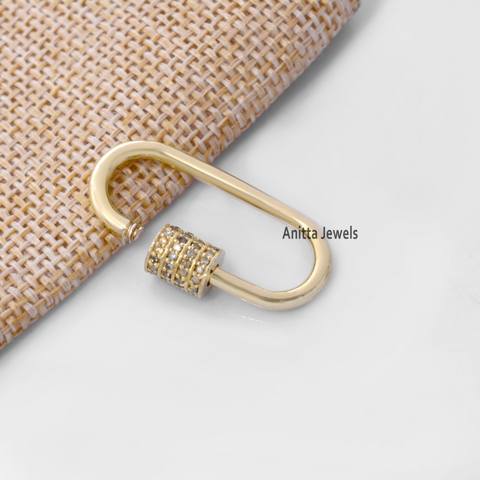 925 Silver Carabiner Lock Diamond Carabiner Lock Oval | Etsy