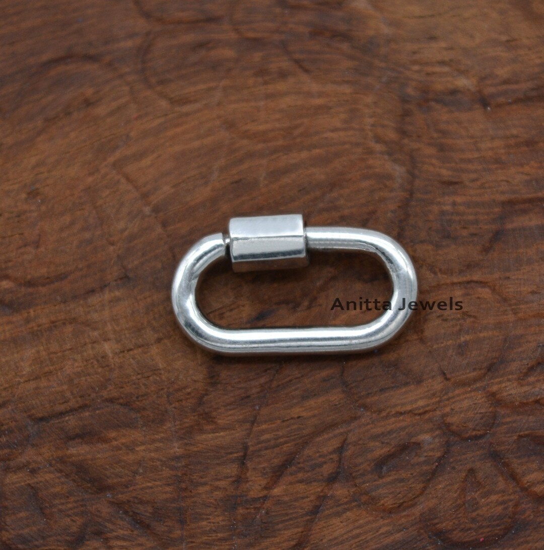 14K Gold 15MM Carabiner Lock, Solid Gold Carabiner, Gold Designer ...