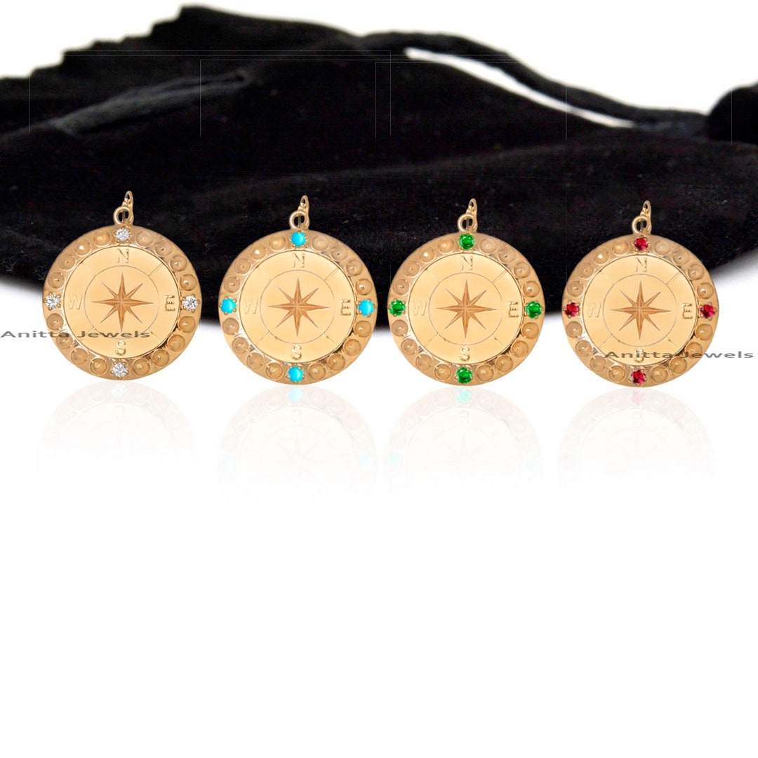 Diamond Compass Pendant, Compass Disc Medallion, Diamond Compass ...