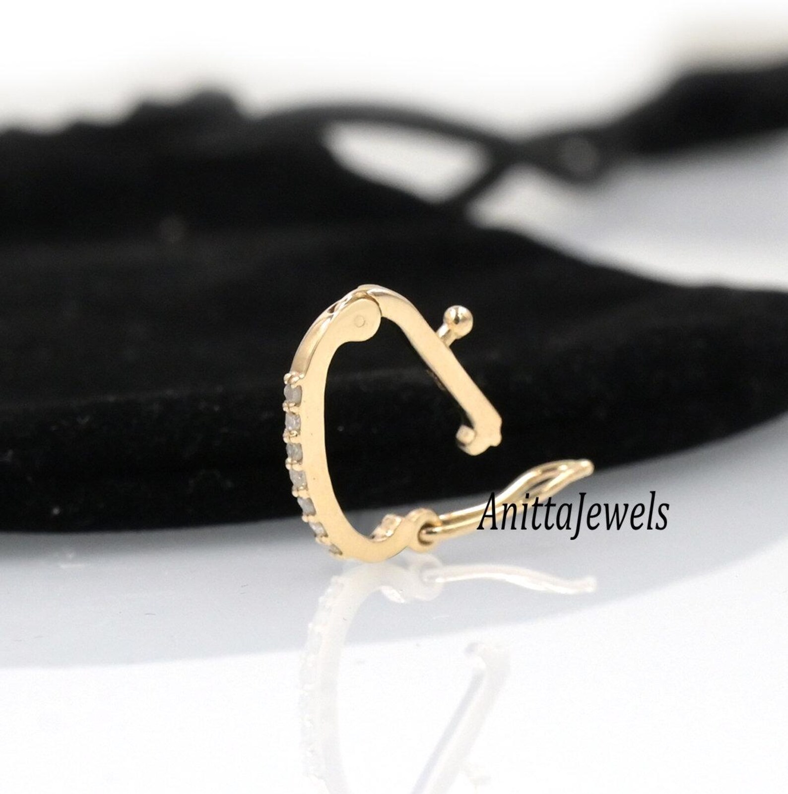 14K Gold Diamond Charm Lock: Handmade Enhancer Pendant Clasp - Etsy