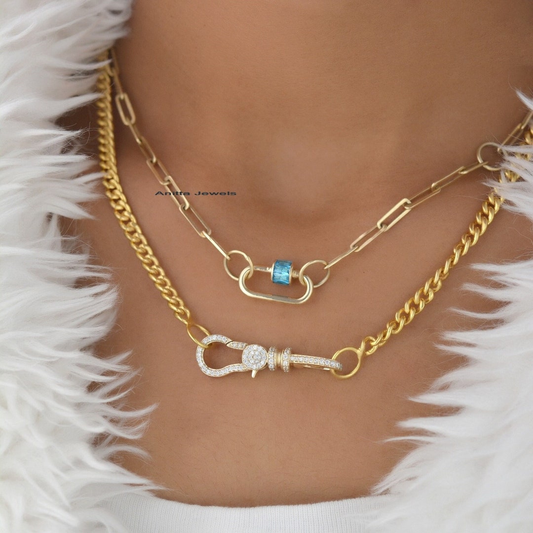 14K Lobster Lock, Gold Lobster Lock, Diamond Lobster Lock, Pave Lobster ...