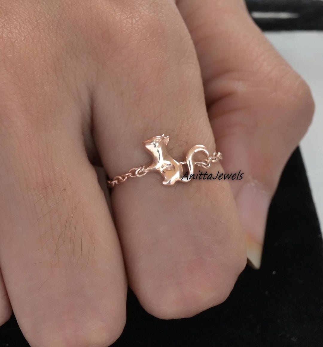 Squirrel Ring, Little Squirrel Band, Gold Squirrel Ring, Handmade Designer Squirrel Ring, Animal ...