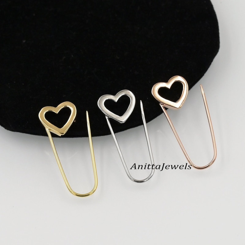 Heart Safety Pin - Etsy