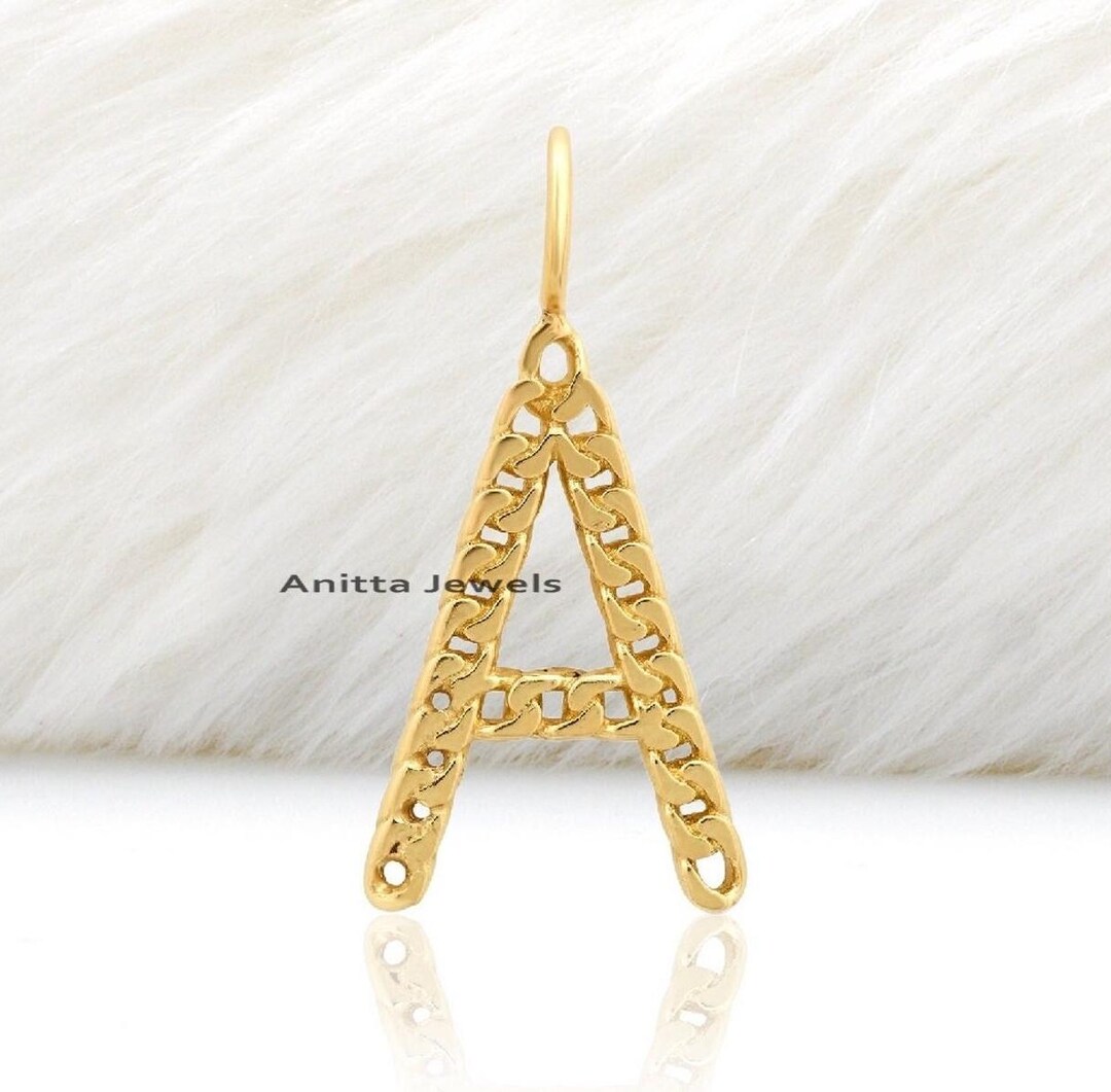 Silver Curb Letter Pendant, Curb Letter Pendant,curb Initial Pendant ...