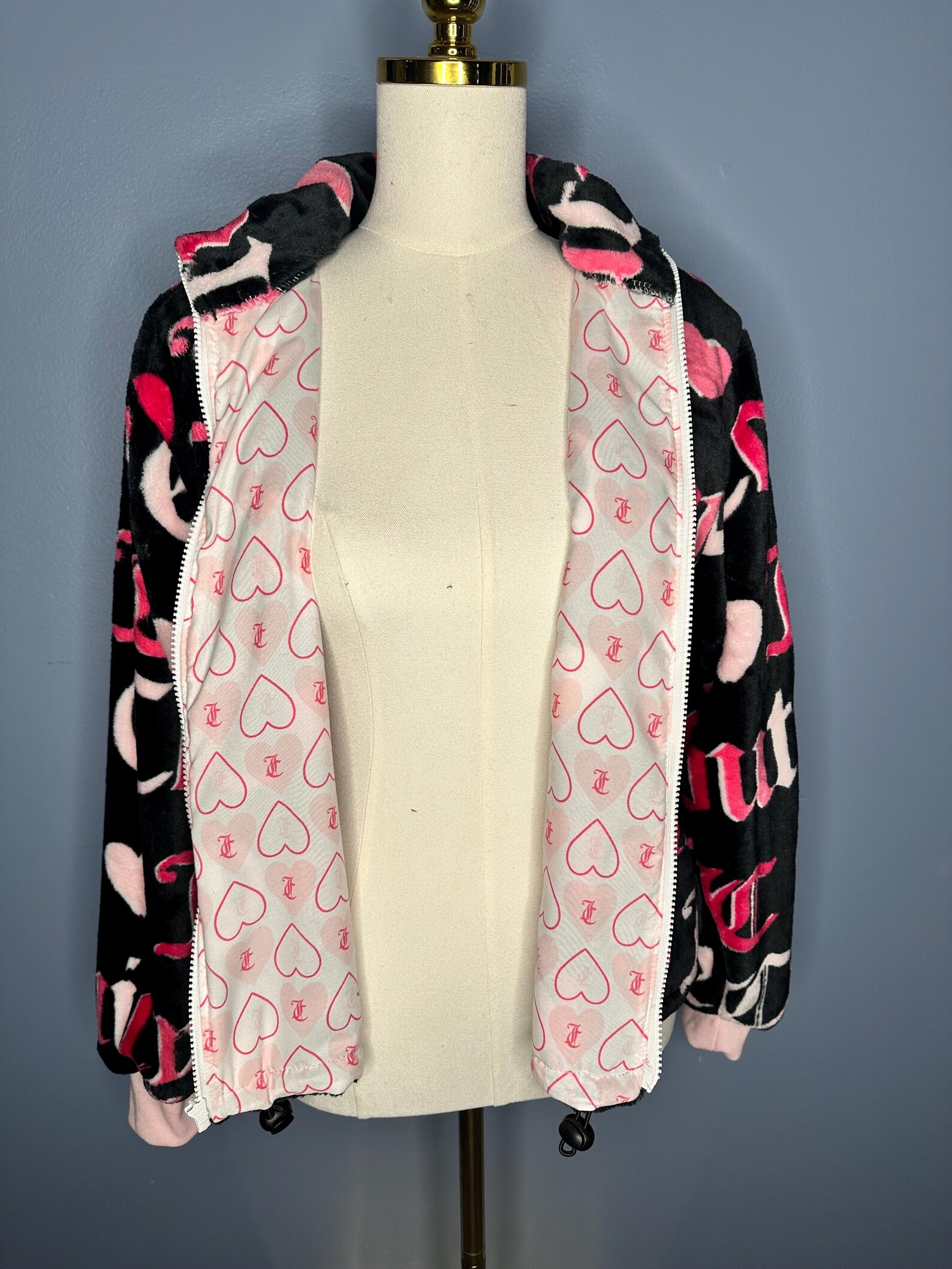 Handmade Upcycled Juicy Couture Fuzzy Jacket | Y2K Blanket Coat - Etsy