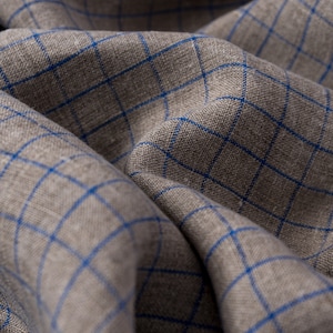 Check Linen Fabric: Midweight, Washed Flax (by the Yard) - Etsy