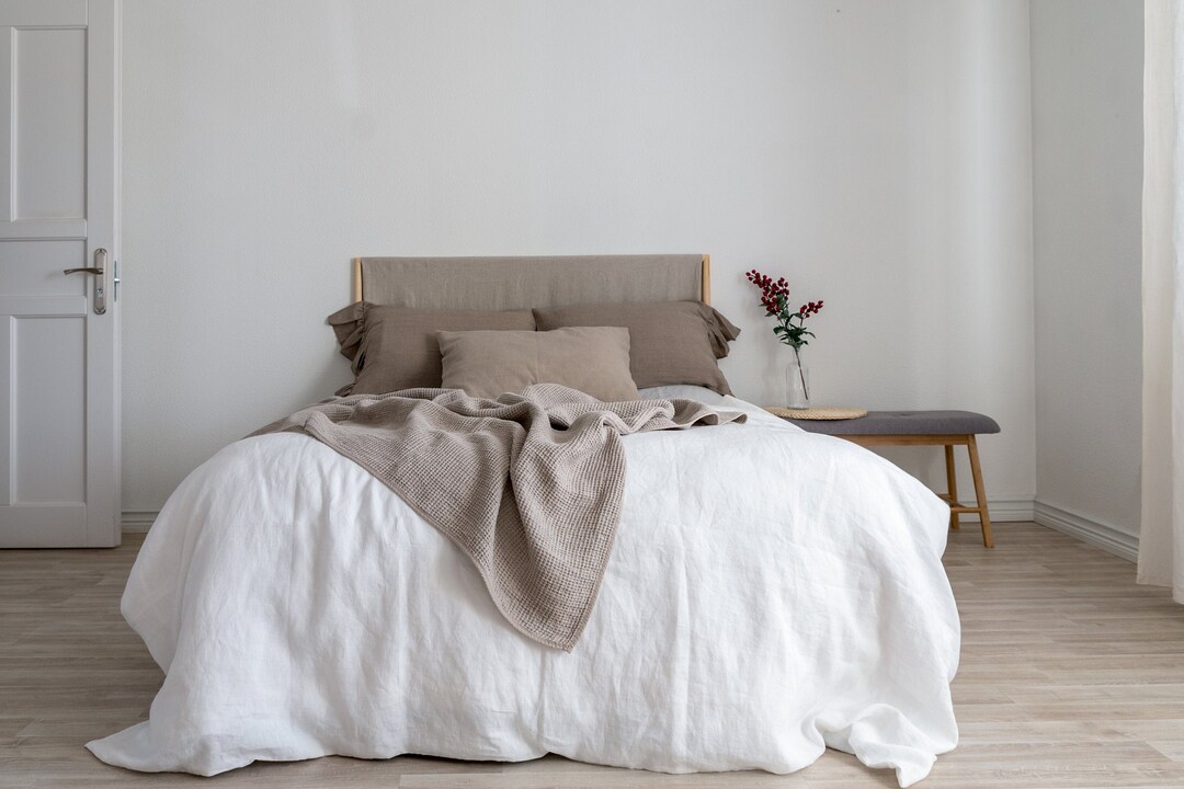 Off-white Washed Linen BEDDING SET. EU Double Linen Bed Set. - Etsy