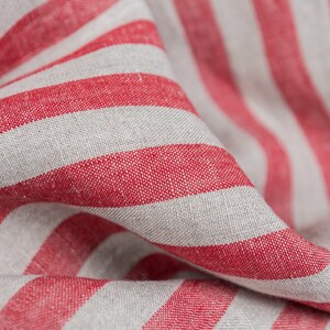 Red Striped Linen Pillowcase With Zipper and Vertical Stripes - Etsy