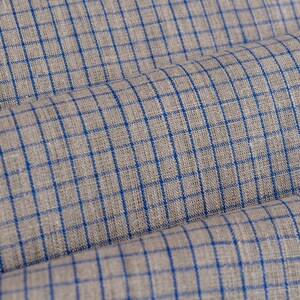 Natural Linen Fabric With a Check Pattern. Striped Linen Fabric by the ...