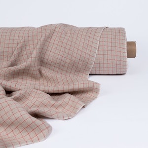 Check Linen Fabric: Midweight, Washed Flax (by the Yard) - Etsy