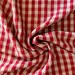 Red & Natural Linen Fabric With Mini Check Pattern. Linen Fabric With ...