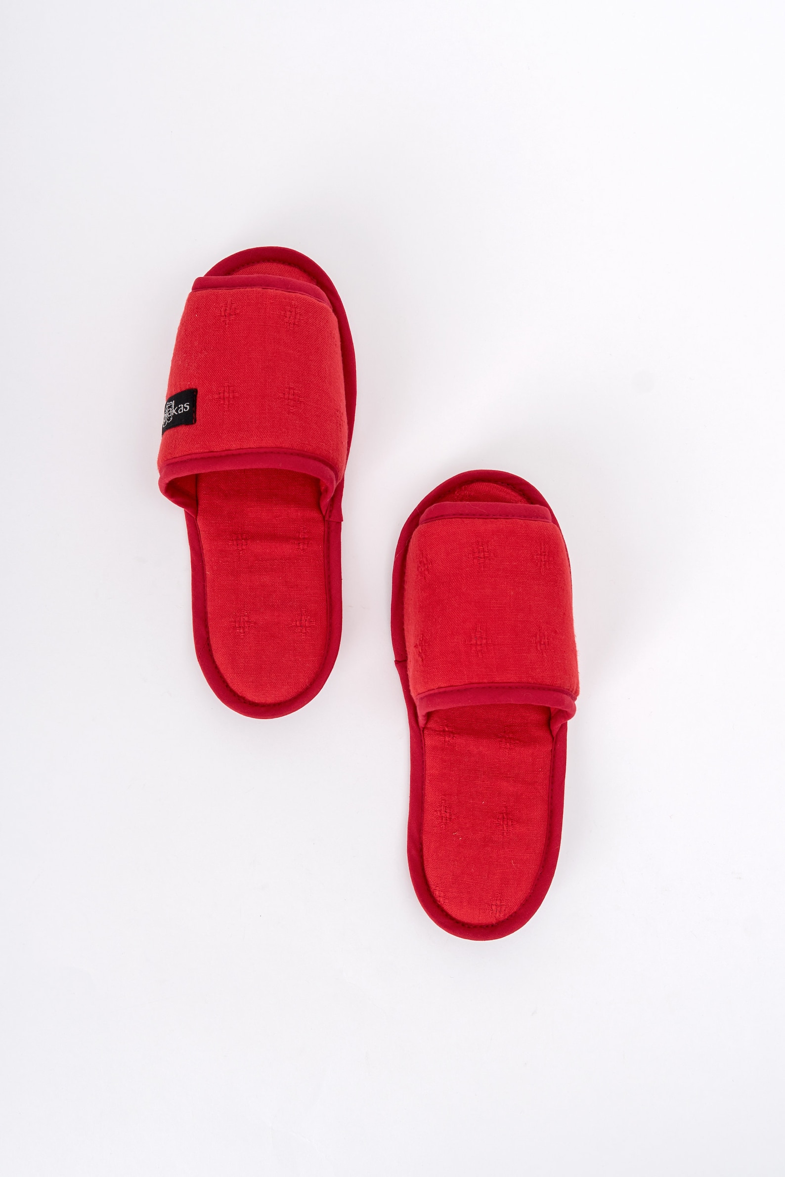 Red Linen Open Toe Slippers, Lightweight SPA Guest Travel Slippers - Etsy