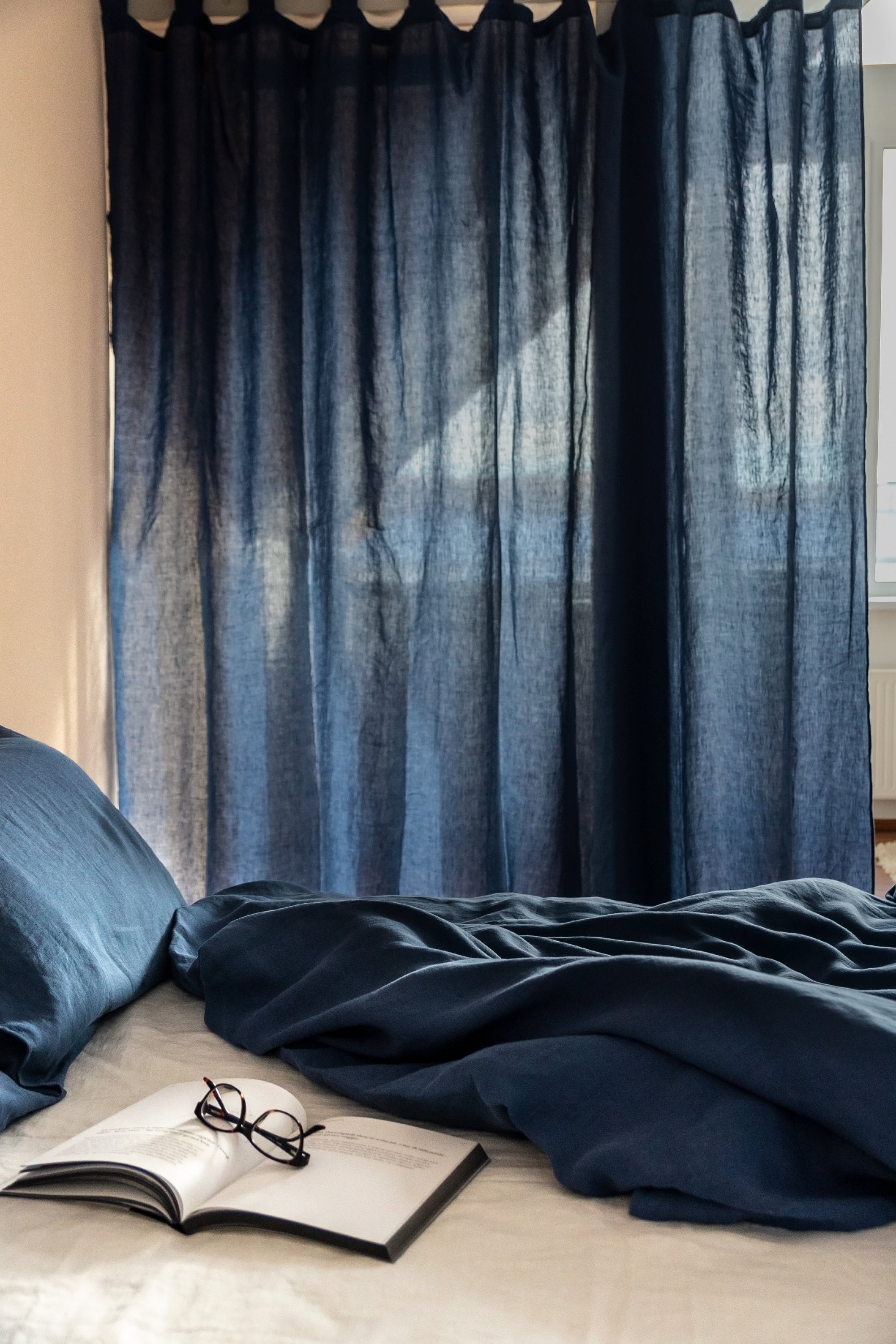 Denim Blue Linen BEDDING SET From Wide Fabric. King or Queen - Etsy