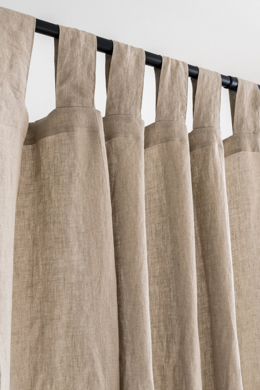 Natural Linen Washed Linen Curtain Panel - Etsy
