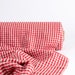 Red & Natural Linen Fabric With Mini Check Pattern. Linen Fabric With ...