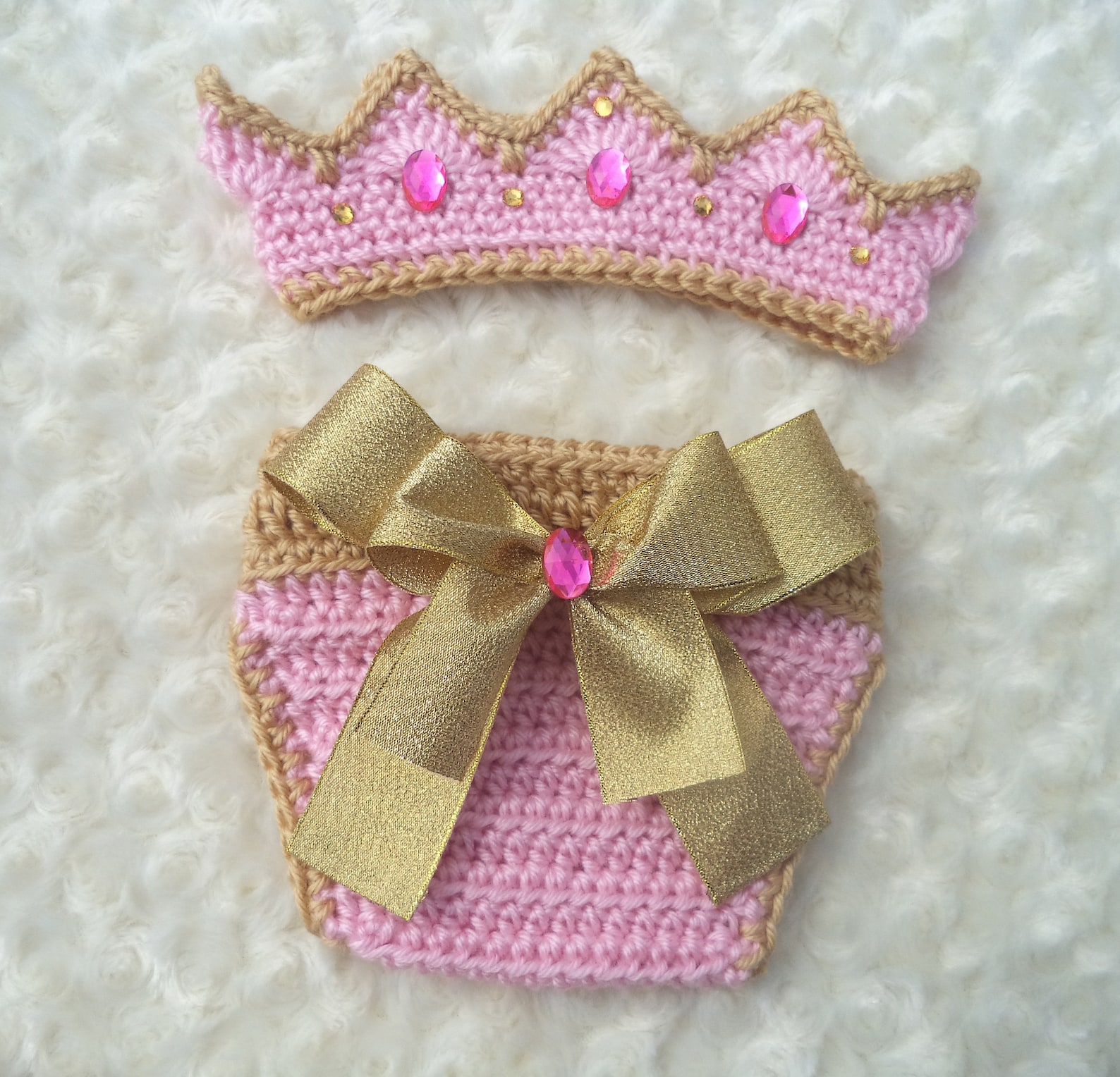 Crochet Baby Princess Crown, Crochet Baby Girl Outfit, Crochet Princess ...