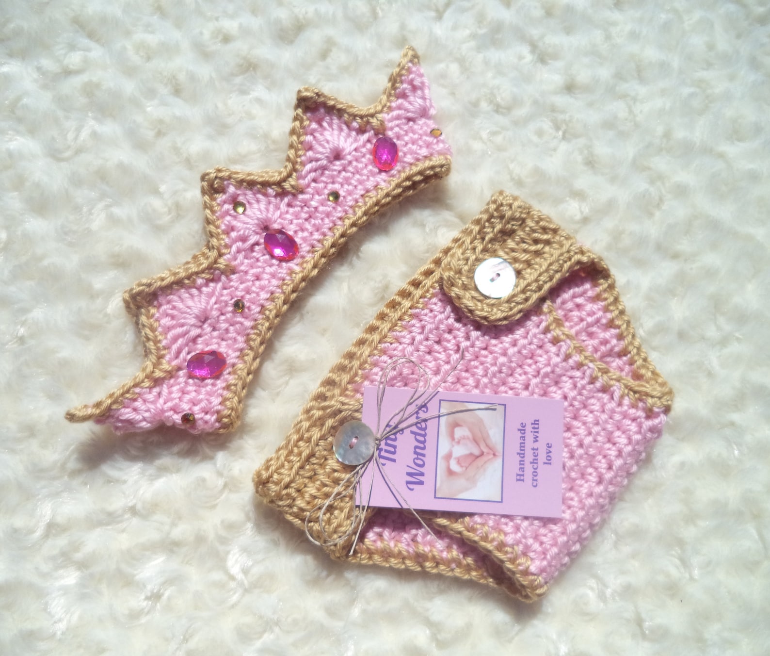 Crochet Baby Princess Crown, Crochet Baby Girl Outfit, Crochet Princess ...