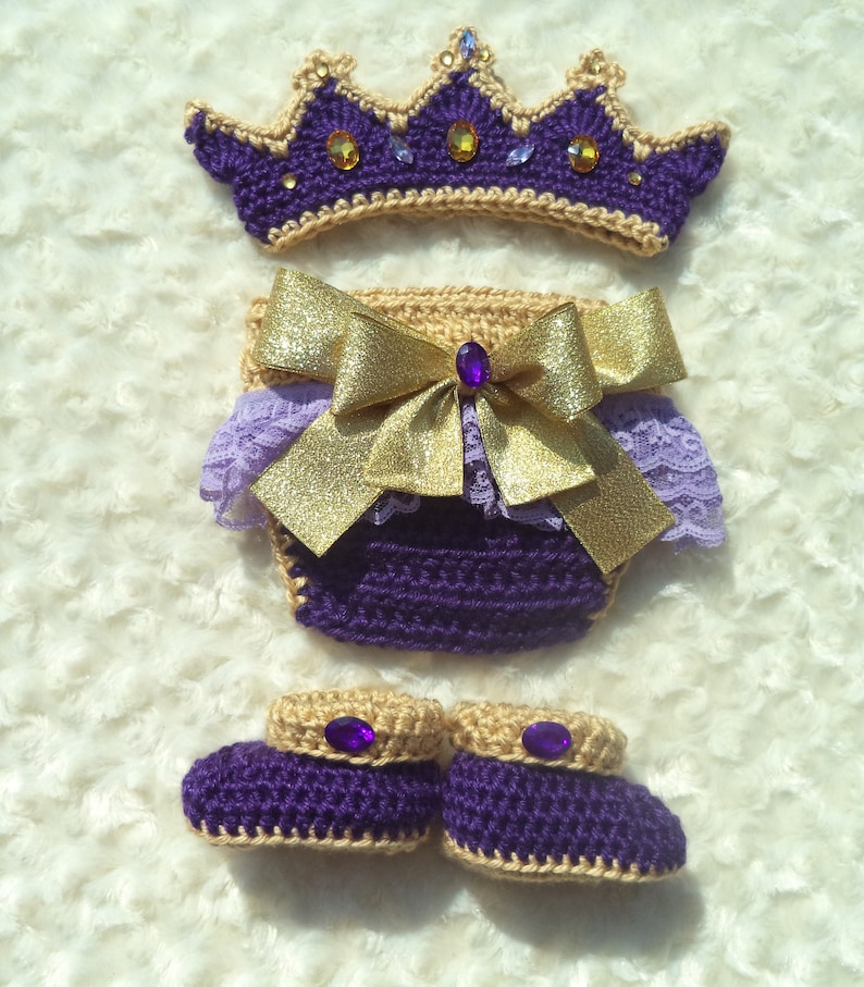 Crochet Baby Princess Crown, Crochet Baby Girl Outfit, Crochet Princess ...