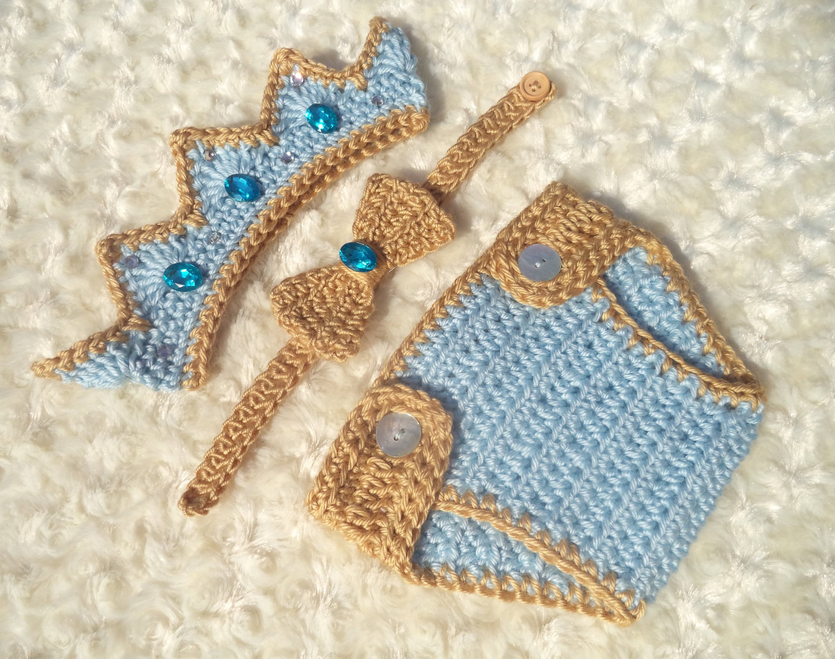 Crochet Baby King Crown Diaper Cover Set Crochet Prince | Etsy