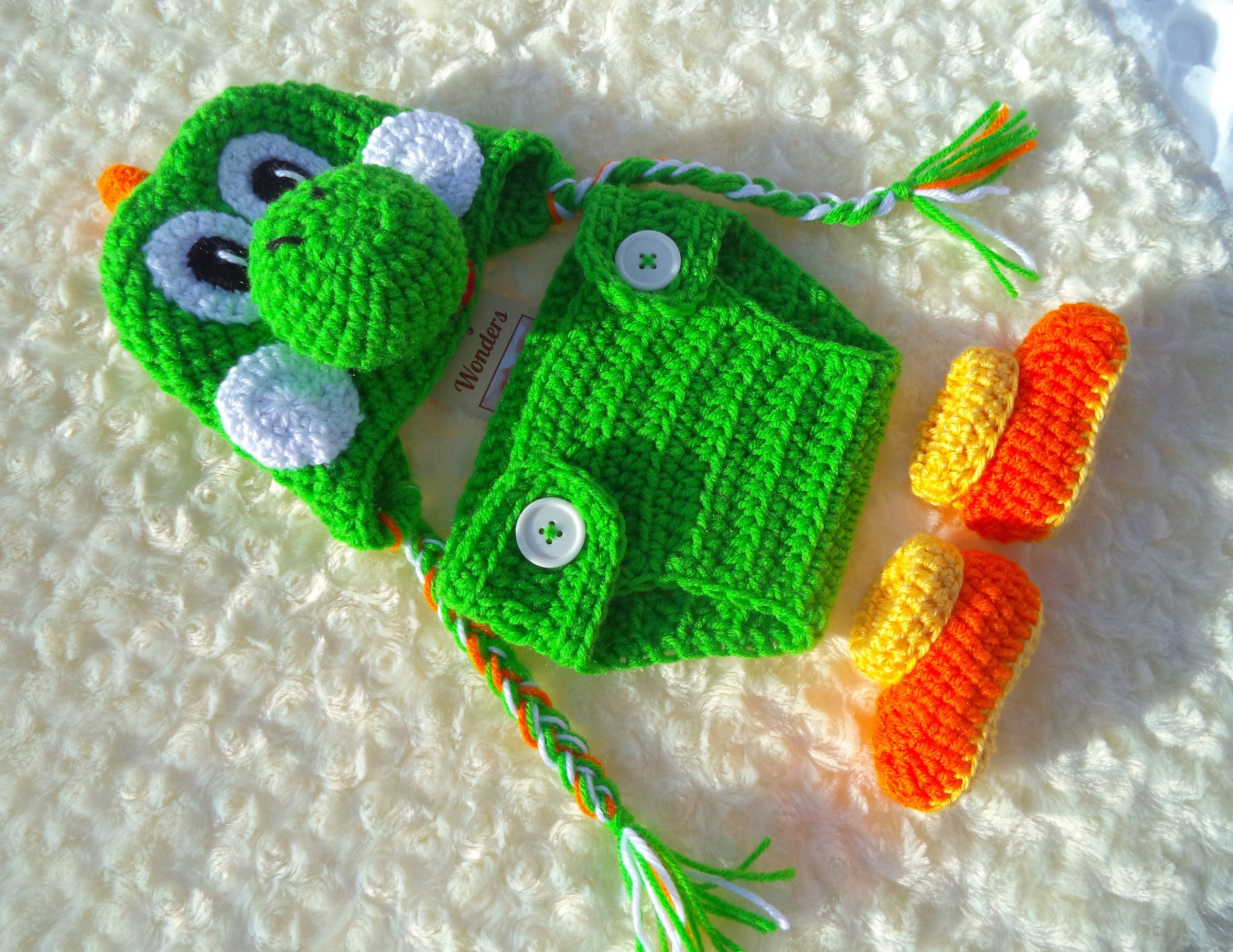 Crochet Yoshi Outfit, Yoshi Baby Costume, Super Mario Inspired Yoshi ...