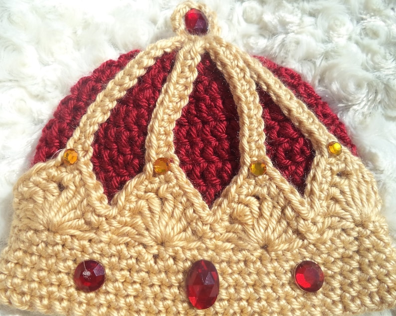 Crochet King Crown Hat, Crochet Prince Crown Hat, Crochet King Costume ...