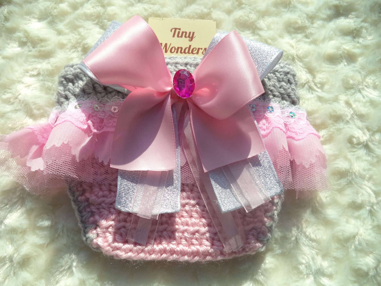 Pink-Silver Crochet Baby Princess Crown Crochet Baby Girl | Etsy